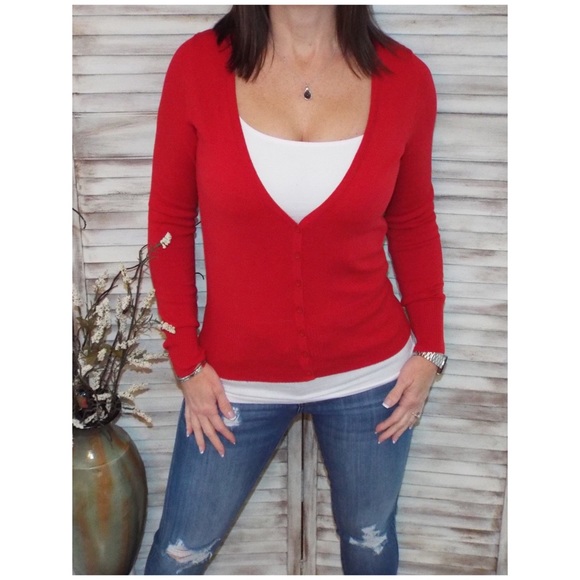 Sweaters | Preppy Cardigan Button Down Sweater Red 112 | Poshmark